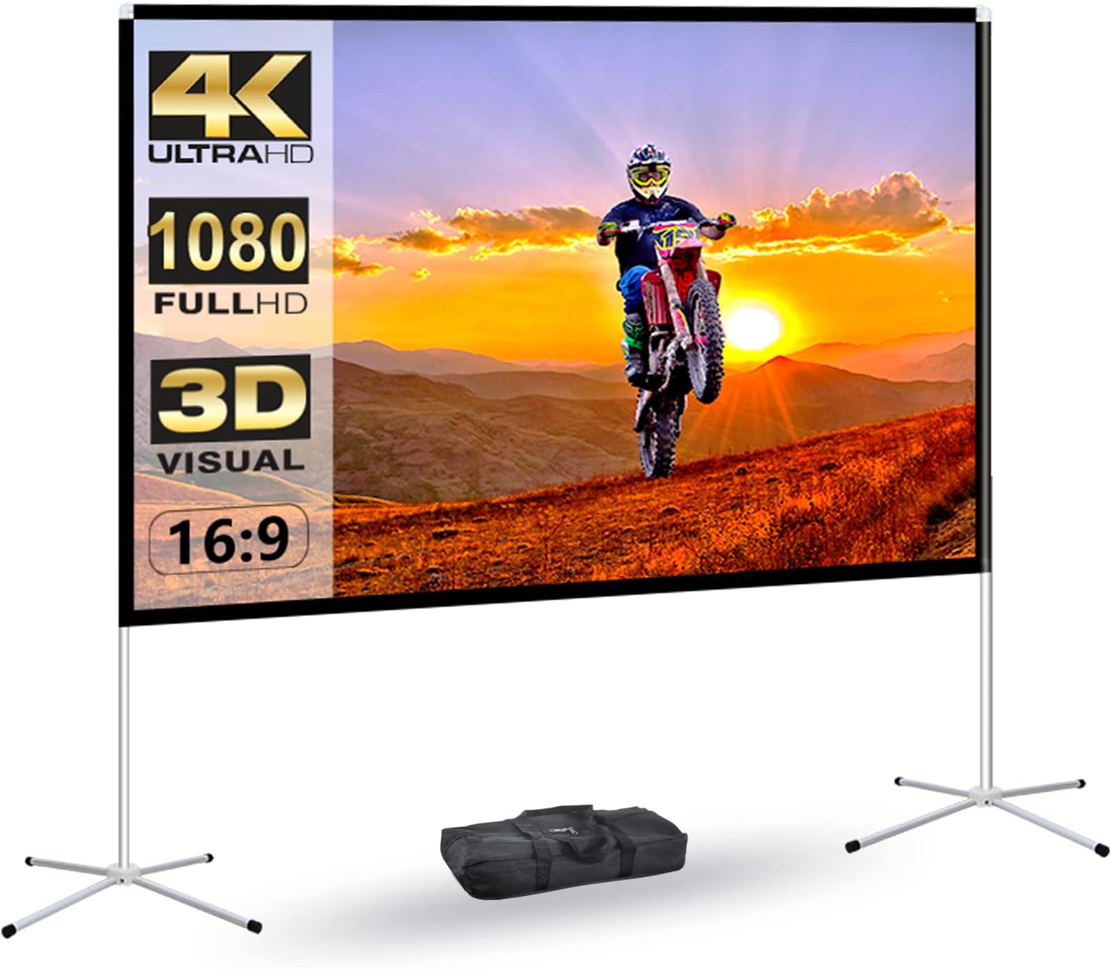 Amazon.com: Projector Screen with Stand, 60 Inch Outdoor Projector ...