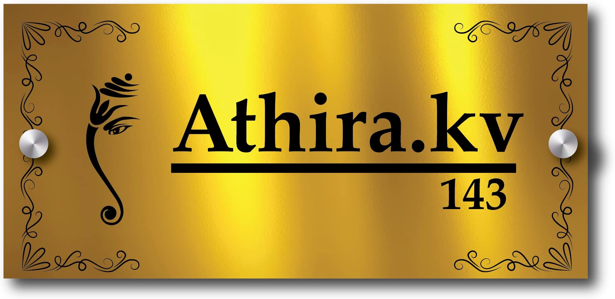 iCreations® Wooden House Name Plate for Outdoor with Engraved Letters ...