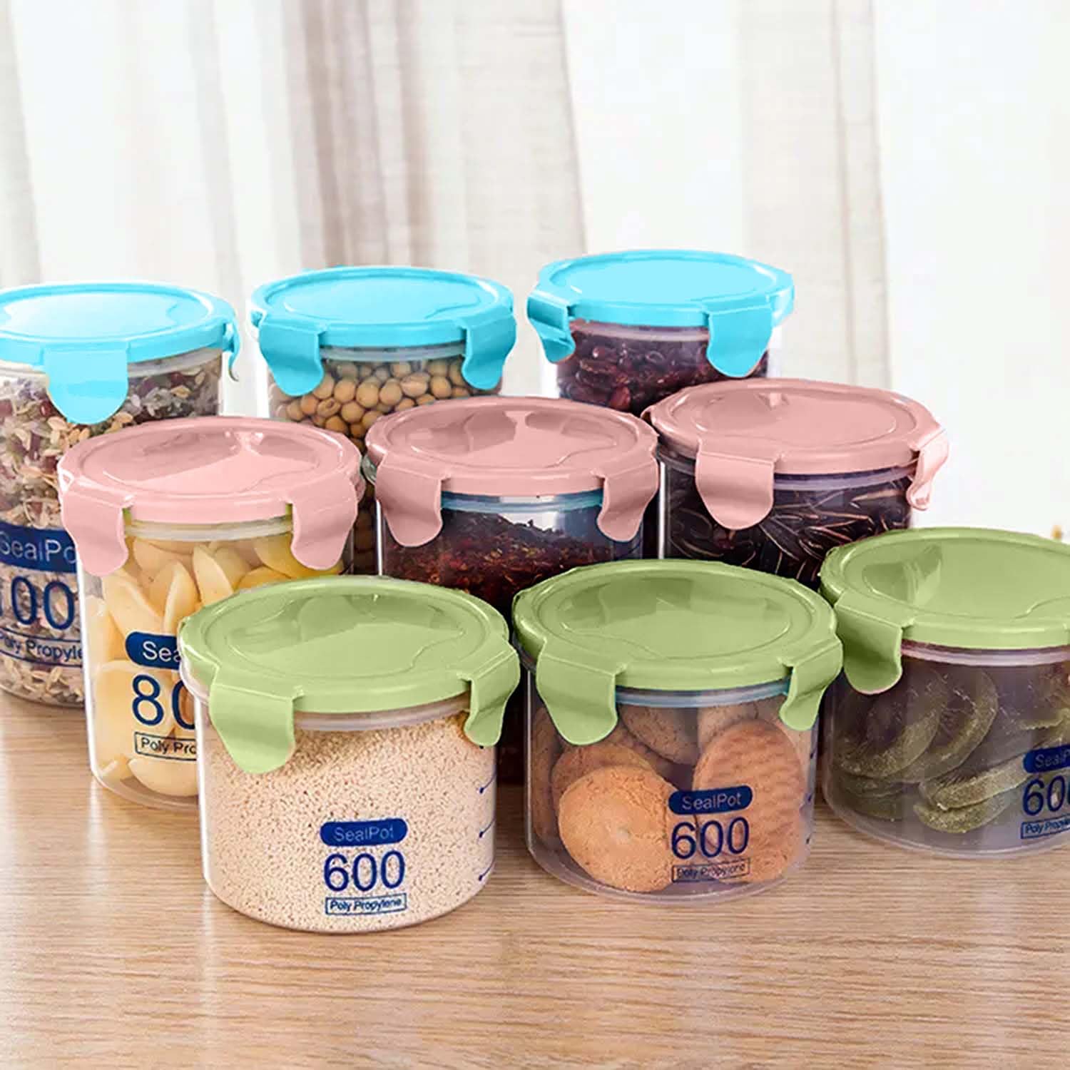 Buy Airtight Food Storage Containers, Set of 9, Round BPA Free Kitchen ...