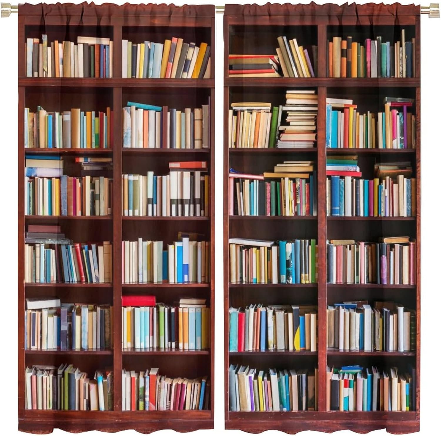 Amazon.com: Vintage Library Bookshelf Curtain Sets Children Educational ...