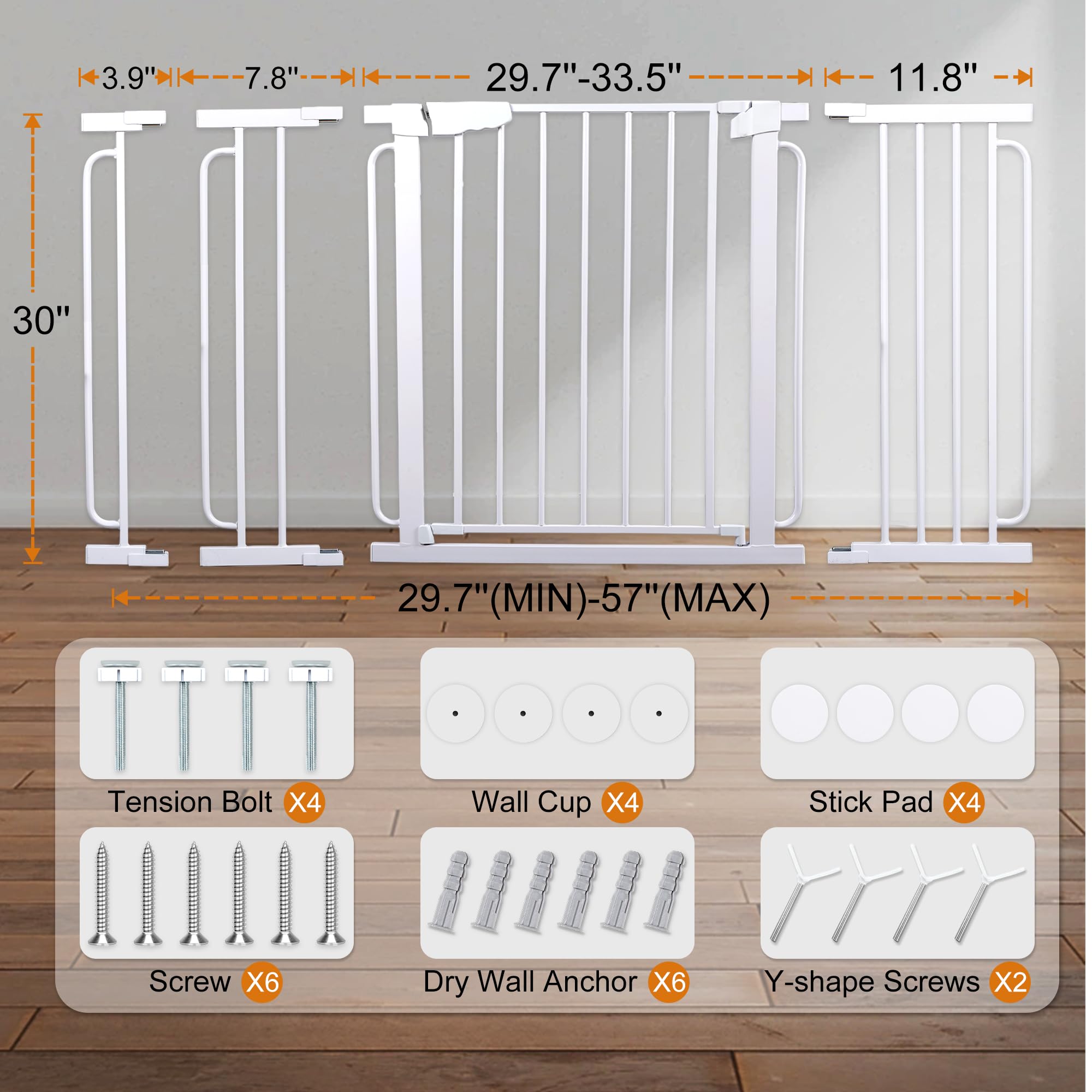 Snapklik.com : Rengue Extra Wide Auto Close Safety Gate - 29.7"-57 ...