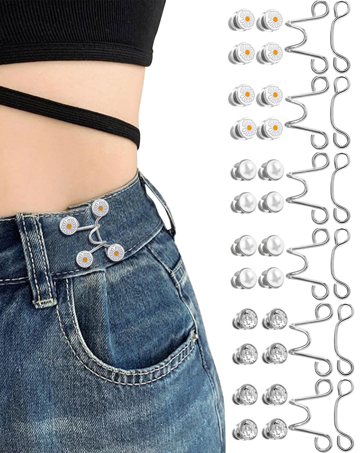 Amazon.com: Uwbettry 6 Sets Pant Waist Tightener for Women, Cute Pants ...
