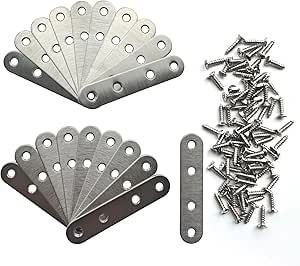 20pcs Stainless Steel Flat Fixing Brackets, Connecting Plates, Flat ...