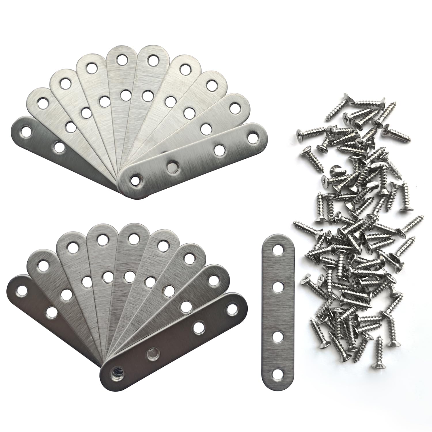 20pcs Stainless Steel Flat Fixing Brackets, Connecting Plates, Flat ...