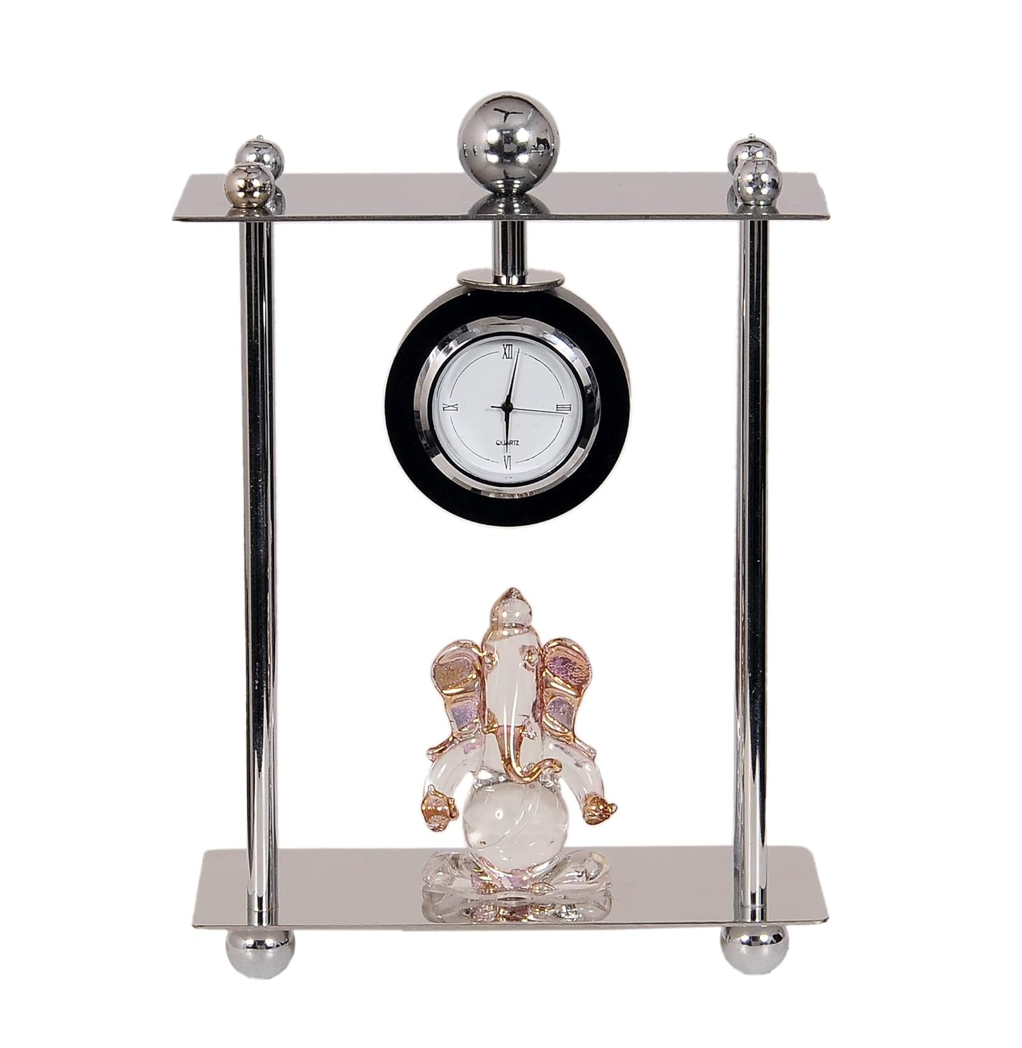 Buy GABA Time Antique Table Clock with Crystal Lord Ganesha Idol ...