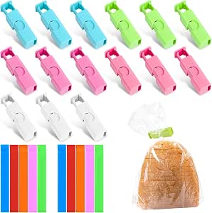 MINISOISO 25 x Food Bag Closure, Plastic, Multicolor, Rectangular ...