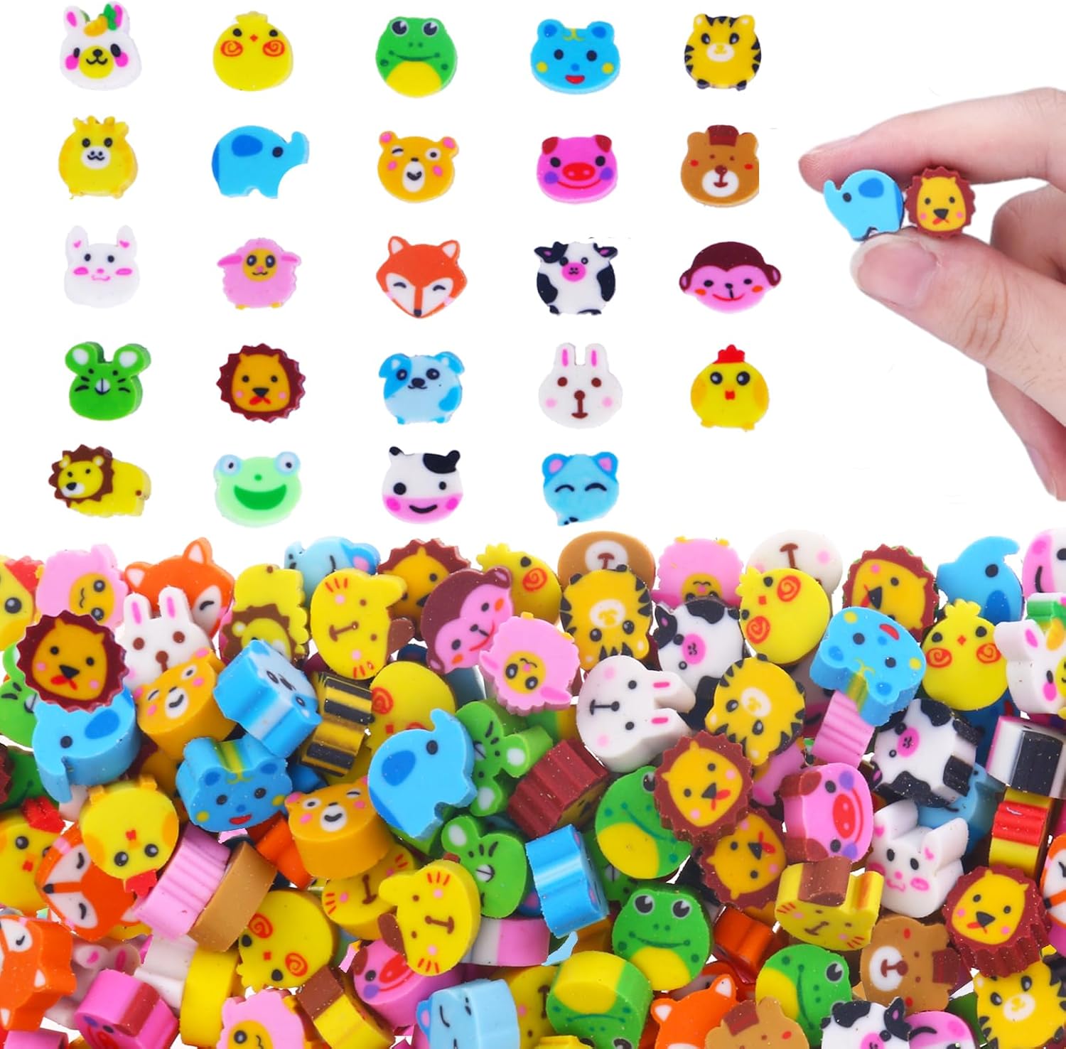 Amazon.com: Wolpark Mini Animal Erasers for Kids Bulk 170Pcs, Mix Fun ...