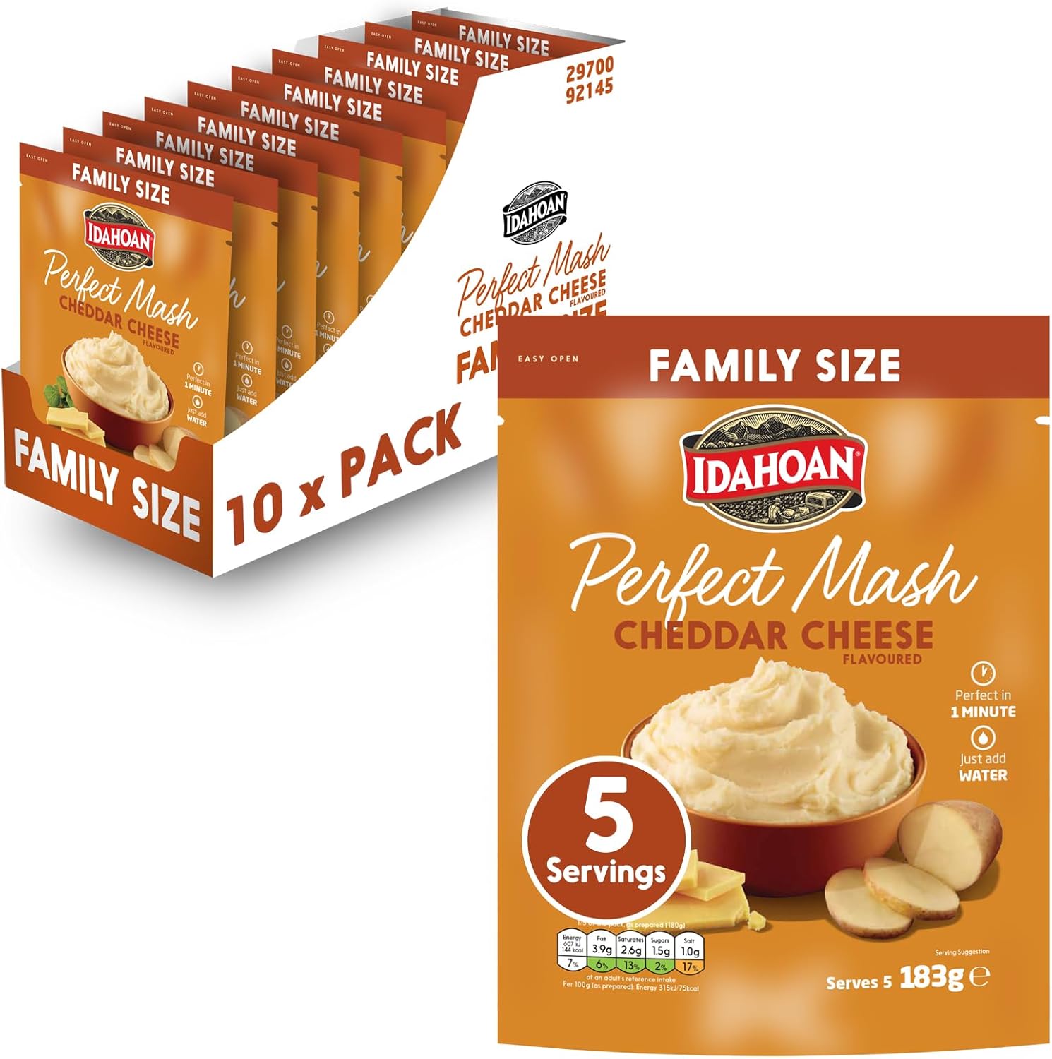 Idahoan Perfect Mash Potato Cheddar & Cheese Family 183g - Gluten Free ...