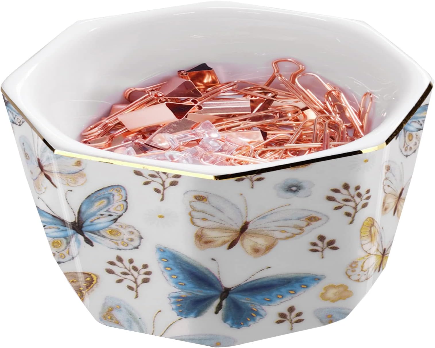 Amazon.com : YOSCO Paper Clip Holder Ceramic Octagon Marbling Paper ...