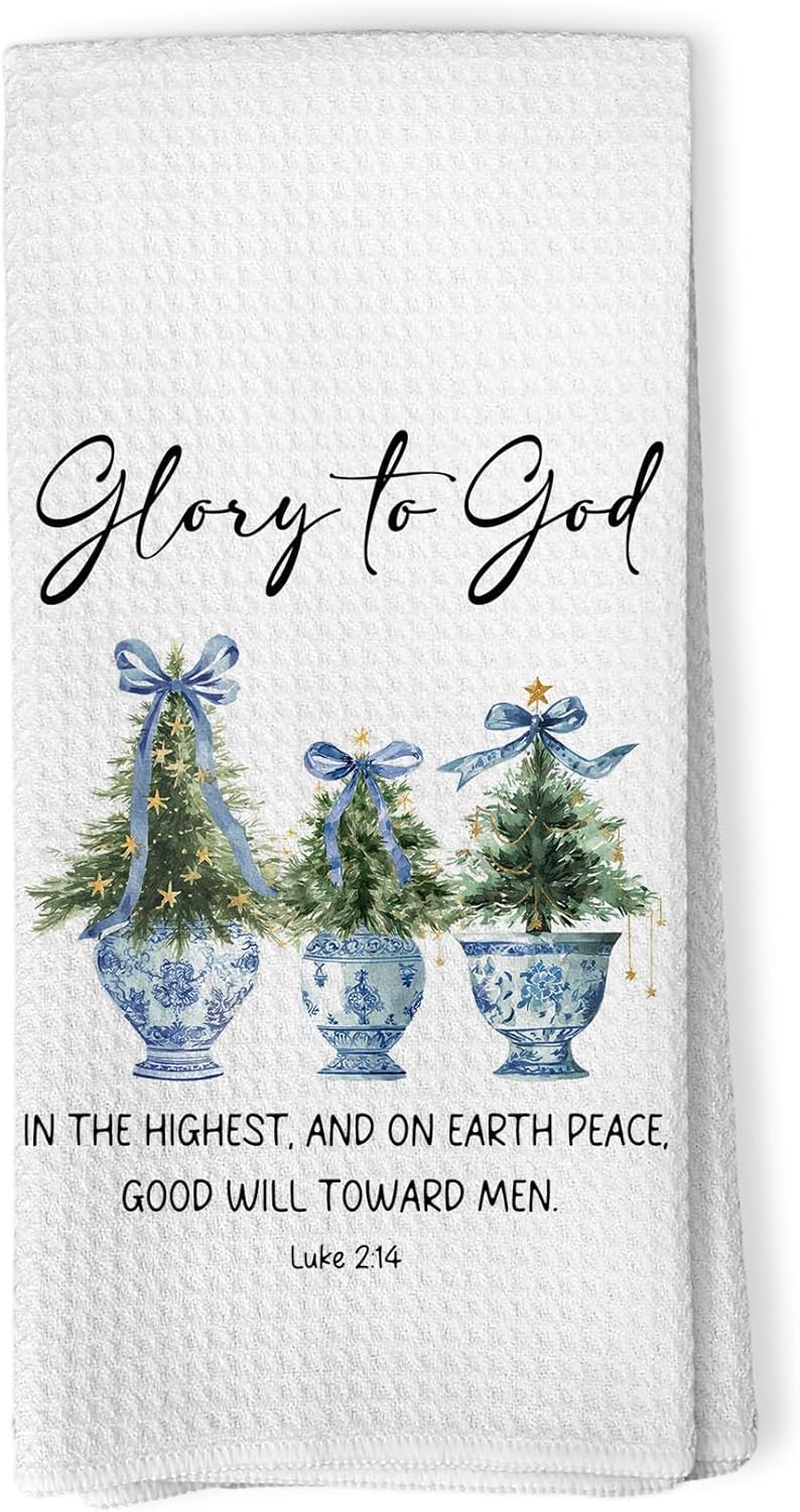 Amazon.com: Zeuiwr Chinoiserie Christmas Christian Kitchen Hand Towels ...