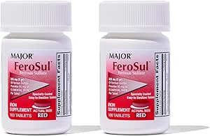 Amazon.com: Ferrous Sulfate FC 325mg (5GR) Generic for Feosol Red ...