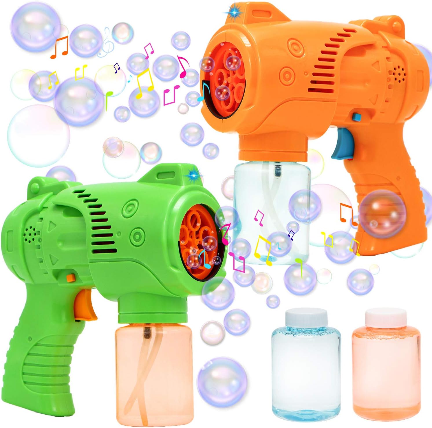 Amazon.com: JOYIN 2 Bubble Guns with LED Lights and Music，Bubble Maker ...