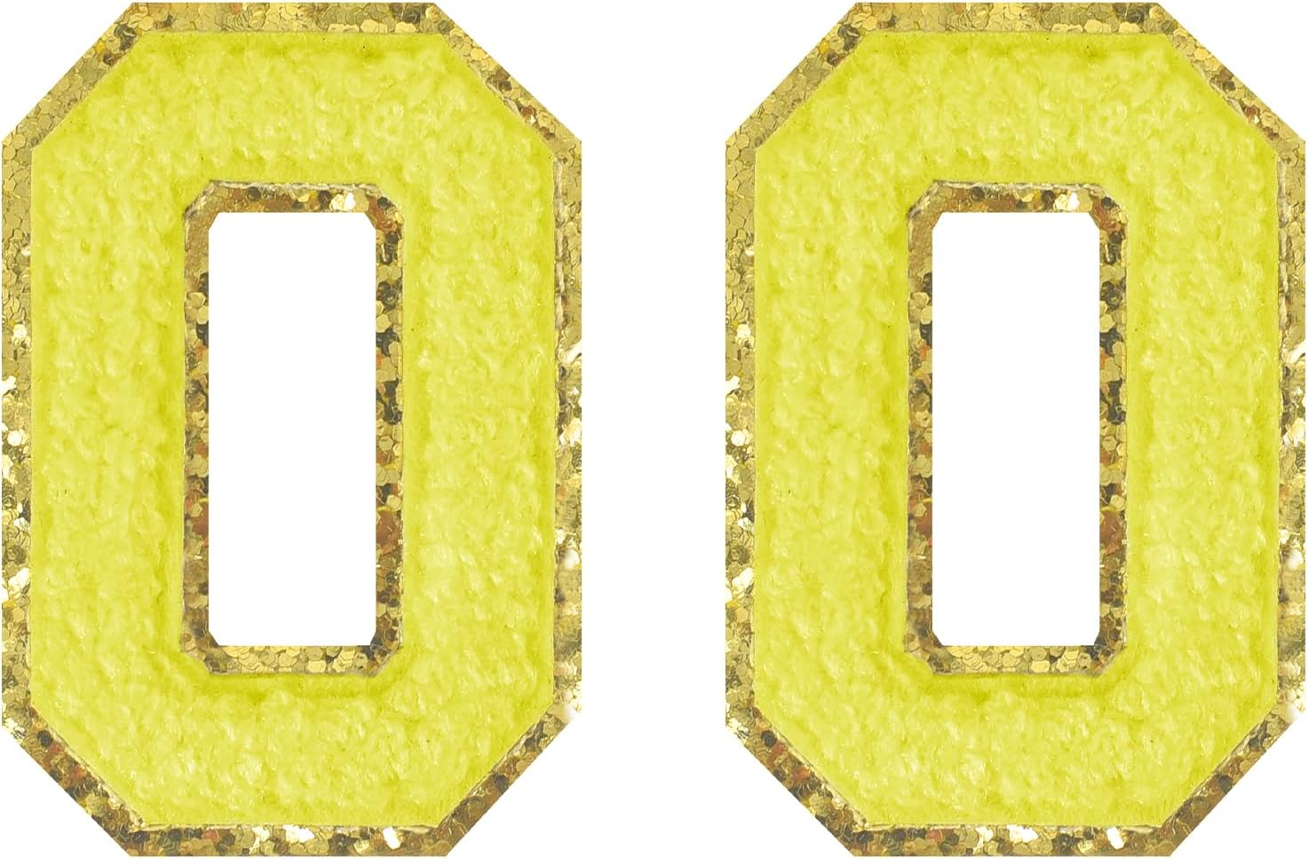 Amazon.com: 2PCS Omicron Iron on Greek Letter Patches Glitter Gold Yellow Chenille Greek Letters ...
