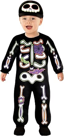 Amazon.com: Morph Skeleton Costume Kids Toddler Skeleton Costume Boy ...