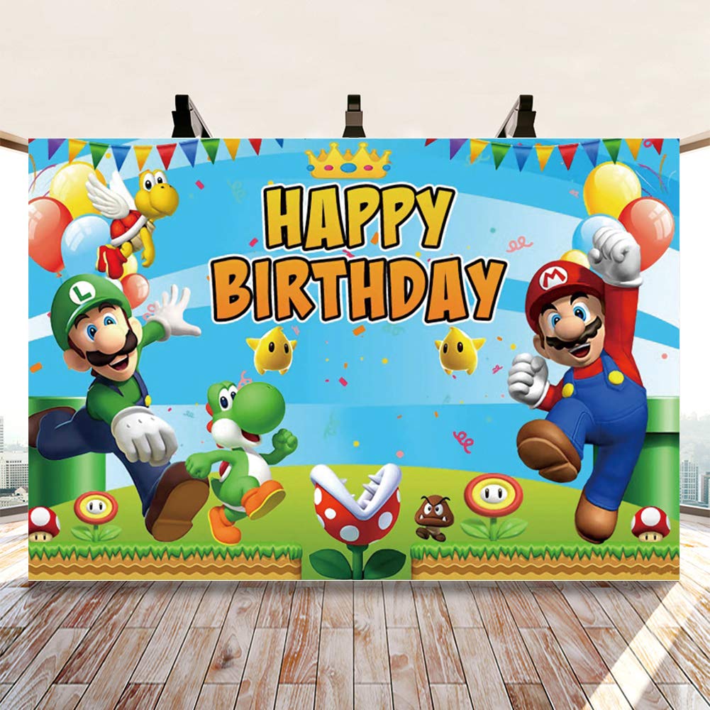 Buy Super Mario Backdrop 5X3 Feet Backdrop for Mario Birthday Party ...