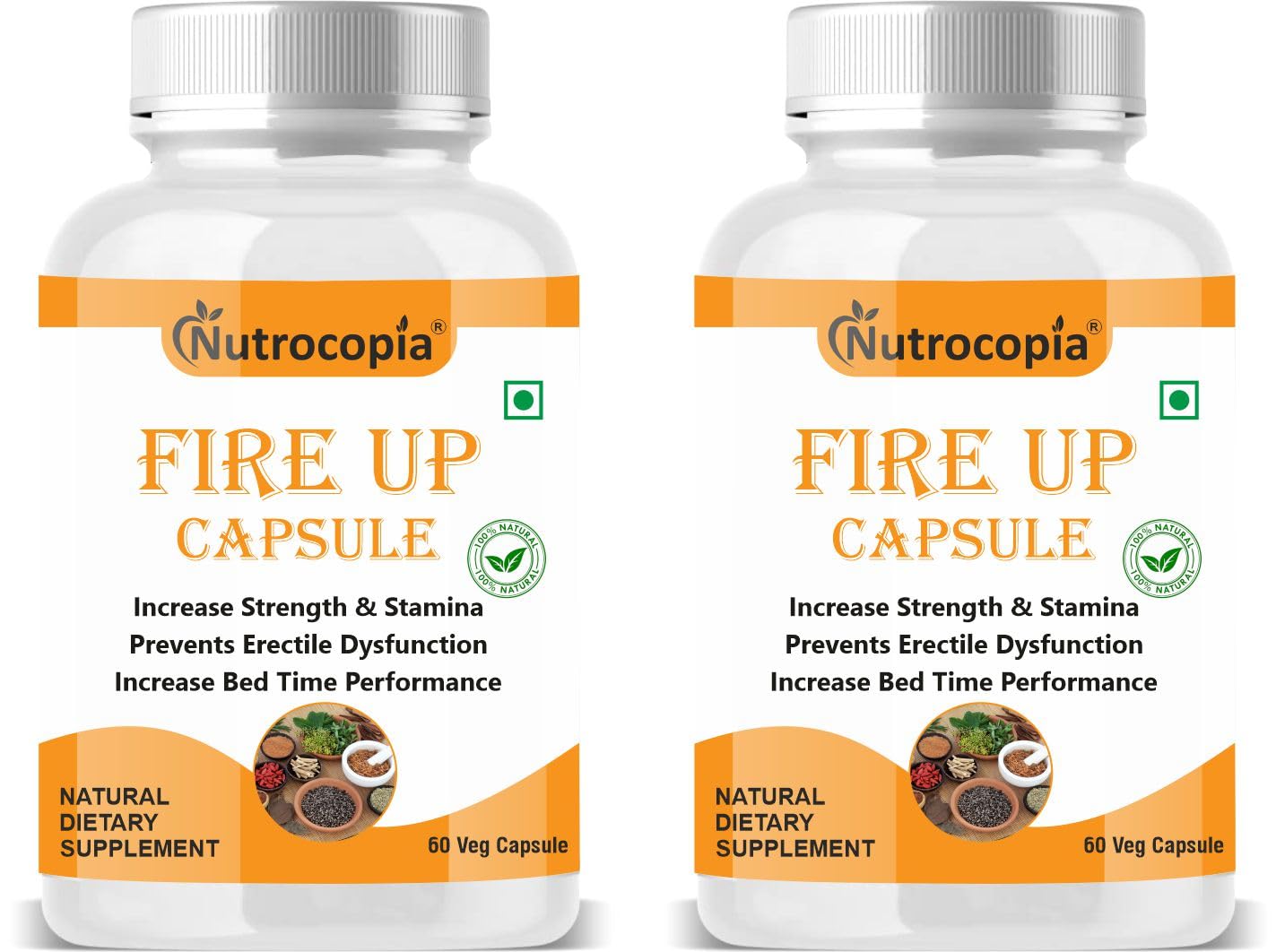 Nutrocopia Fire Up Capsule - Natural Dietary Supplement (60 Caps) Pack ...