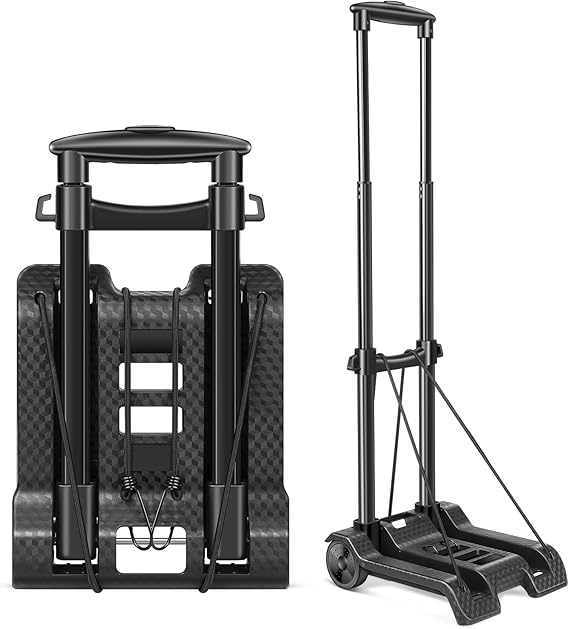 Small Folding Hand Truck with 2 Wheels, Easy to Carry Luggage Cart ...