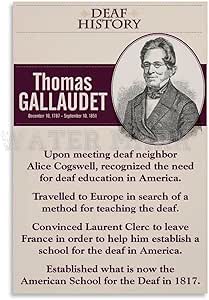 Amazon.com: TYNUYYT Vintage Posters Deaf History Thomas Gallaudet ...