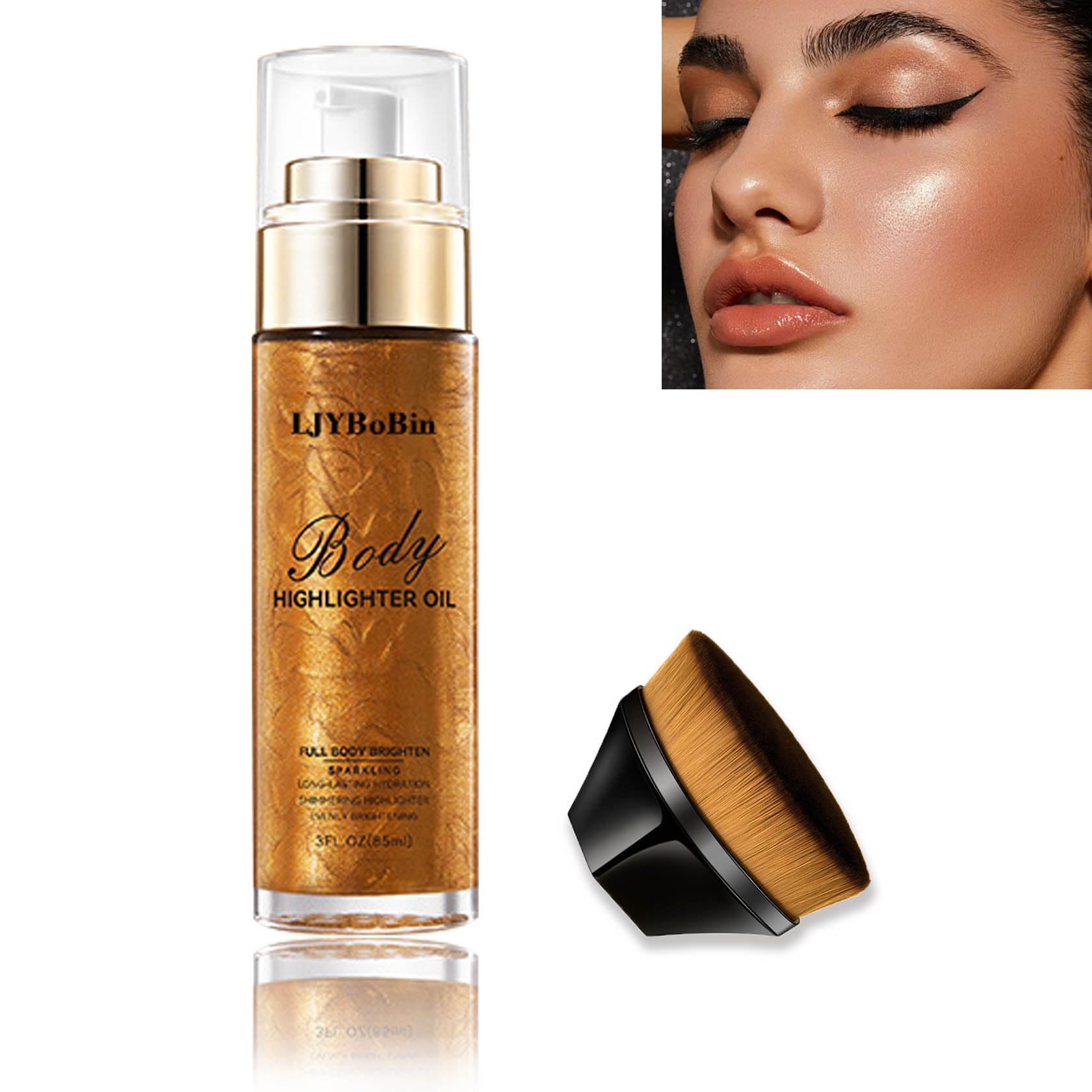 Amazon.com: Bronze Shimmer Body Oil with Brush Kit,Waterproof Long ...