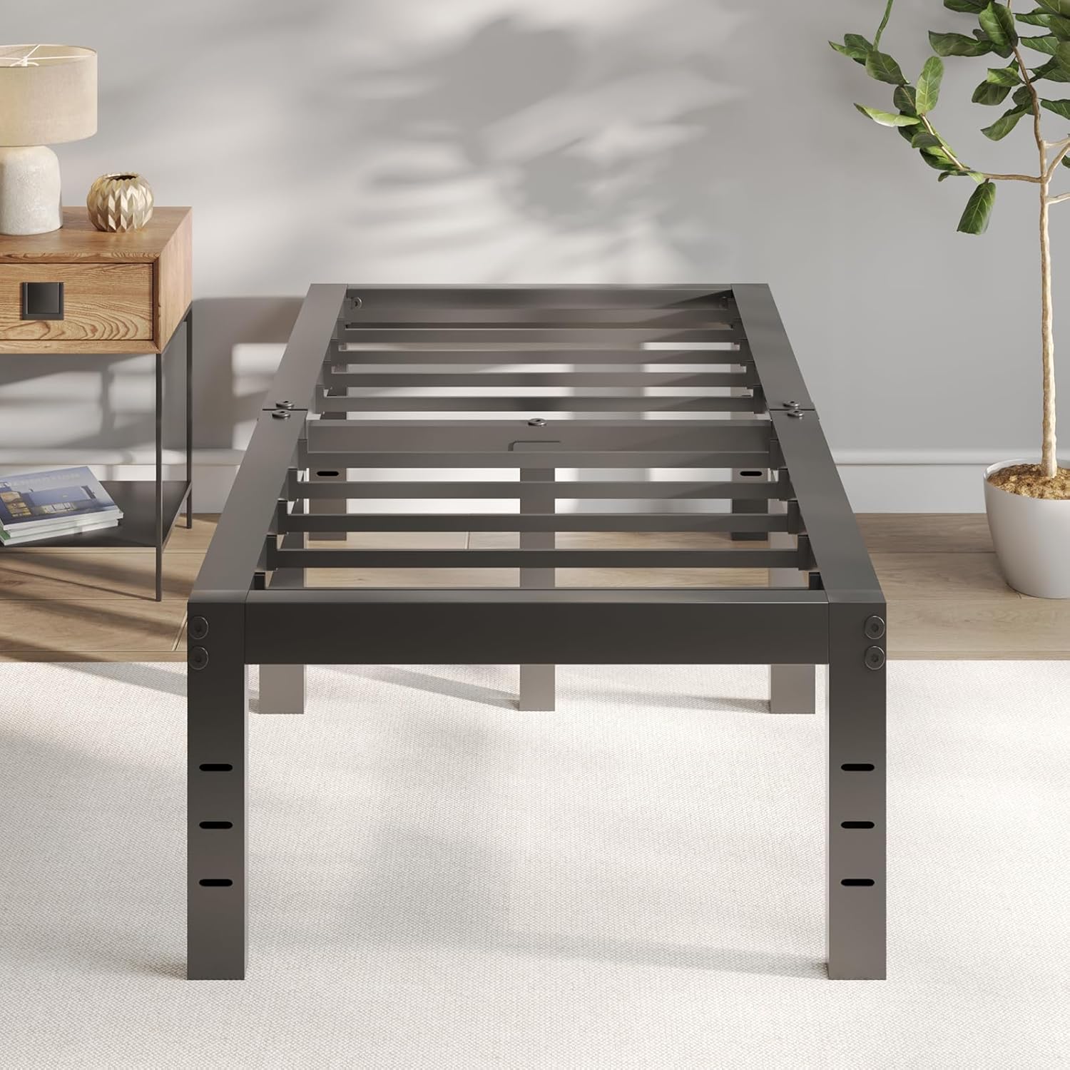 Amazon.com: Novilla Bed Frame Twin, 14 Inch Simplicity Metal Platform ...