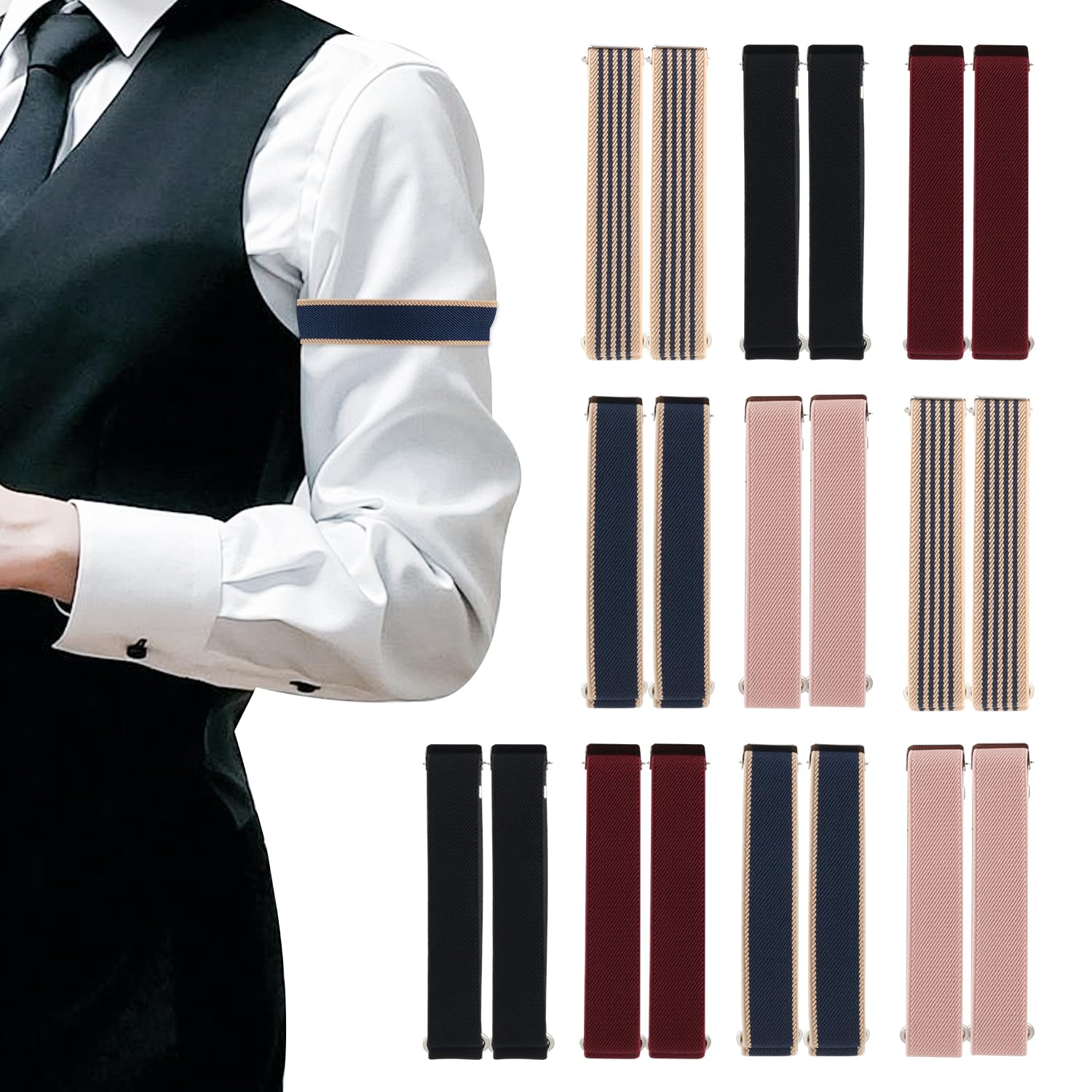 Amazon.com: BOSMIOW 10 Pairs Elastic Adjustable Armbands,Anti-Slip ...