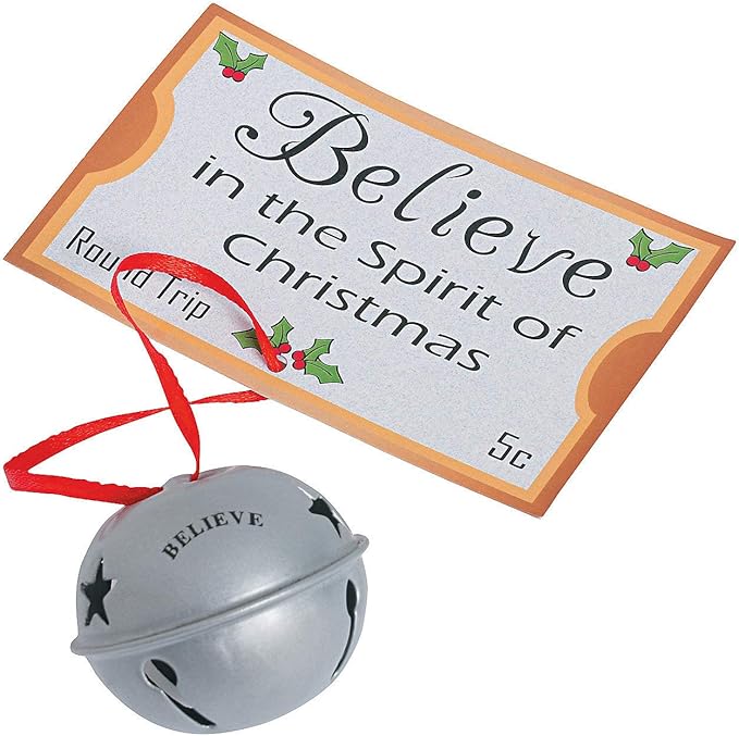 Amazon.com: Believe Bell Christmas Ornaments - Set of 12 - Believe in ...