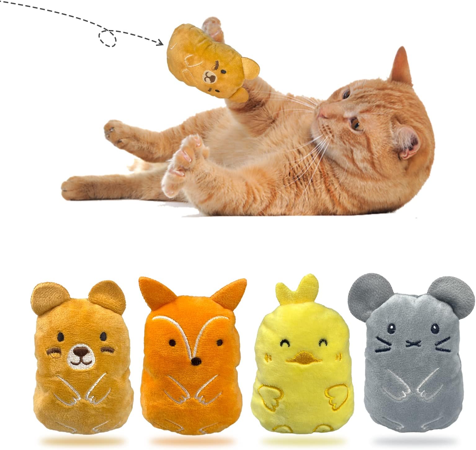 6 Pcs Catnip Toys for Cats Cute Animal Plush Toys Set Organic Catnip ...