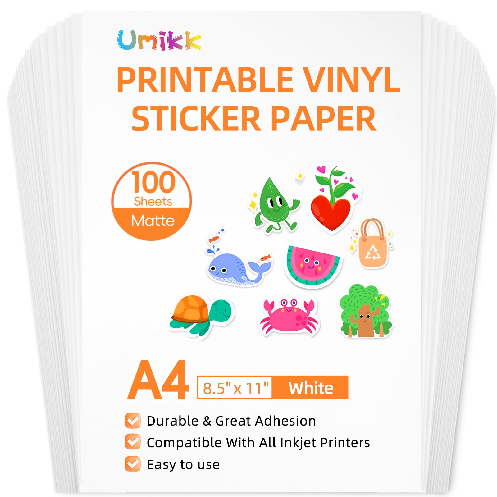 Snapklik.com : Umikk Printable Vinyl Sticker Paper - 100 Sheets