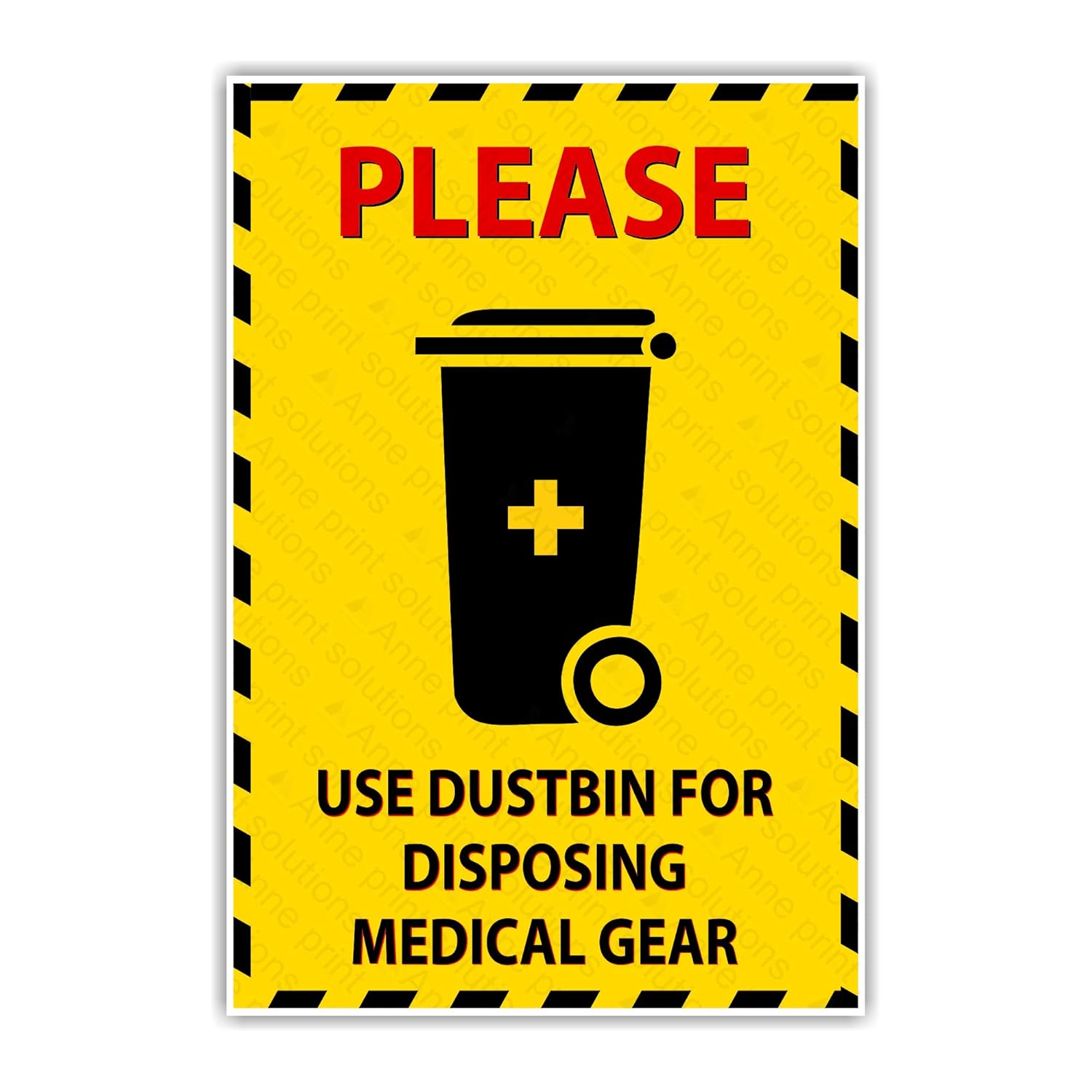 Anne Print Solutions® Coronavirus Please Use Dustbin Stickers Pack of 4 ...