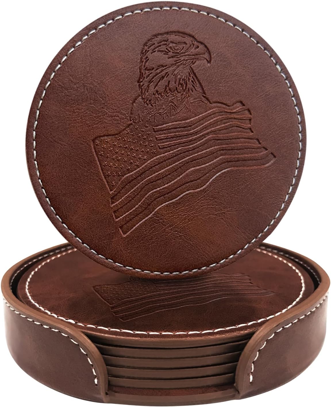 Amazon.com: RODEO Cowhide Coasters - Handmade Leather Cowhide Coasters ...