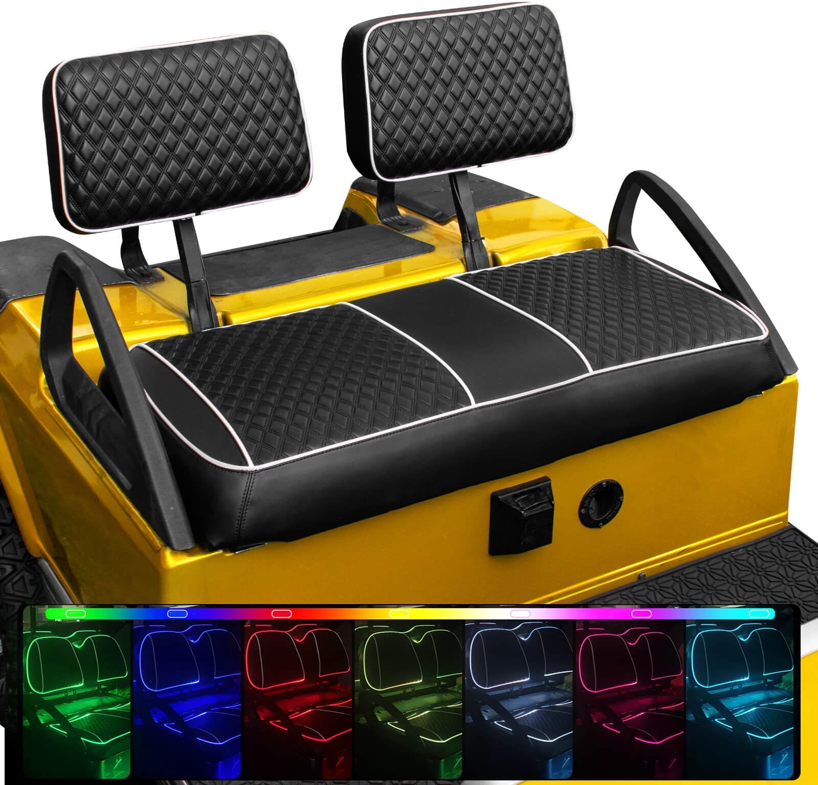 Amazon.com: NOKINS Golf Cart Seat Covers with RGB Ambient Light Seat ...