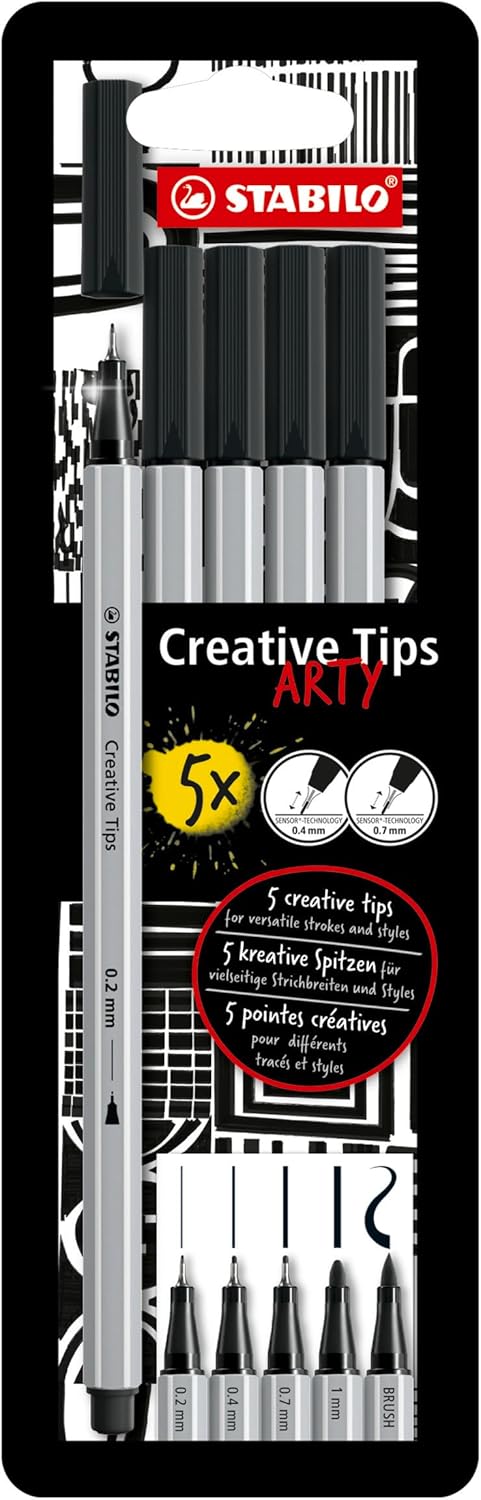Amazon.com: STABILO Multi-Tip Pen Set Creative Tips - 5 Piece ARTY ...