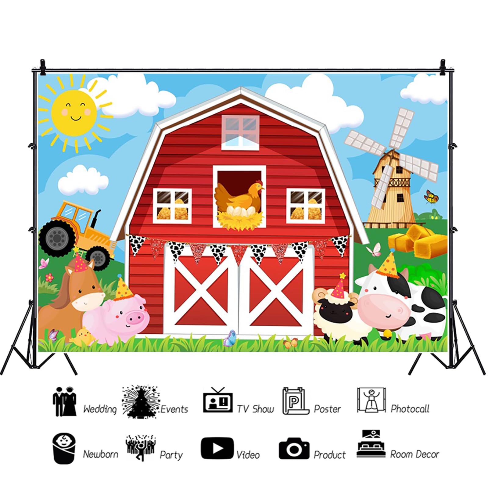 Cartoon Barn House Cartoon Pink Barn Farm Theme Birthday Party