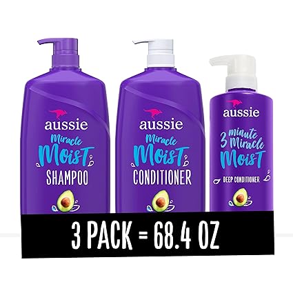 Amazon.com: Aussie Miracle Moist Shampoo, and 3 Minute Miracle Deep ...