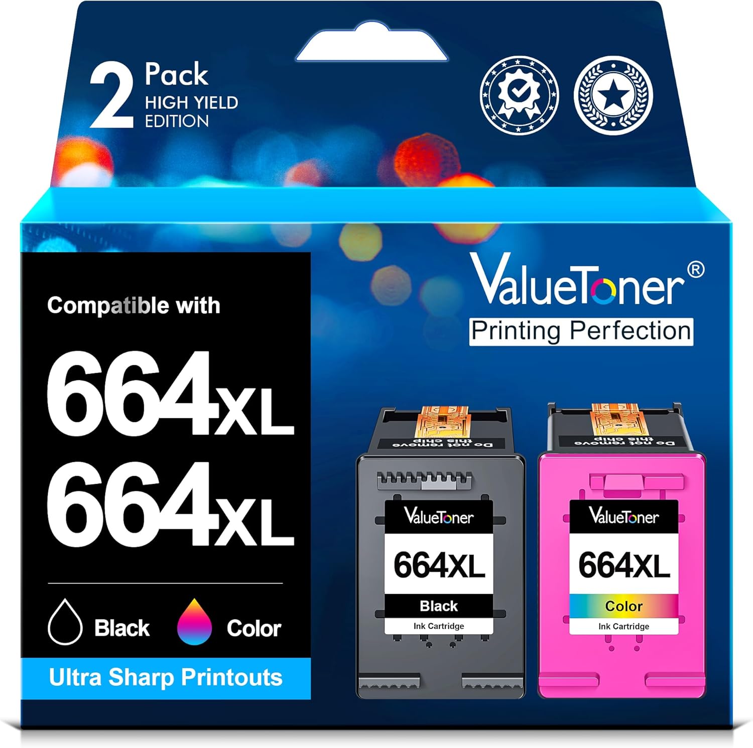 Valuetoner Cartucho de Tinta de Mayor Capacidad para 664XL Repuesto para HP 664 664XL 664 XL ...