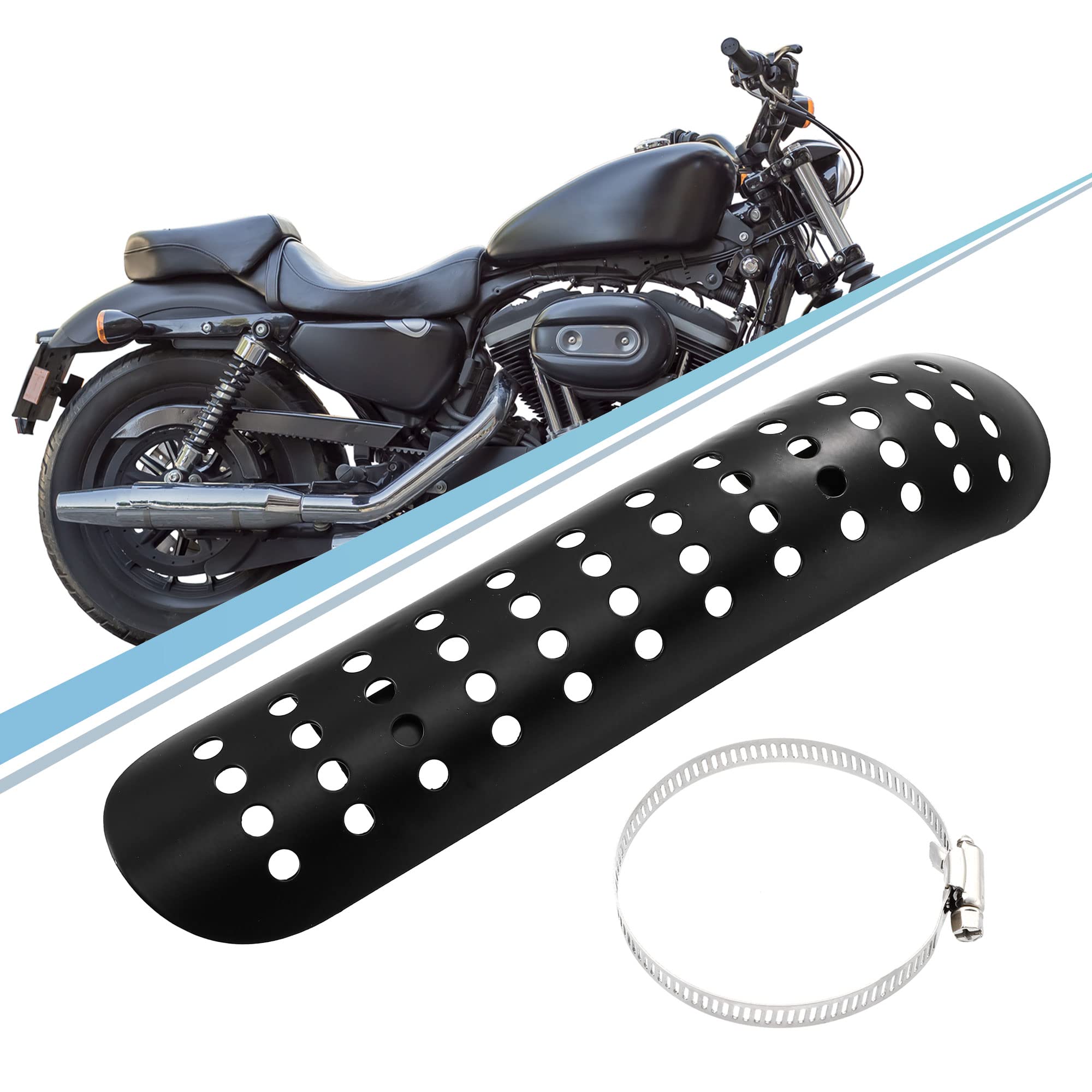 Adjustable Clamp Heat Shield Motoforti Universal - Curved Silver Heat ...