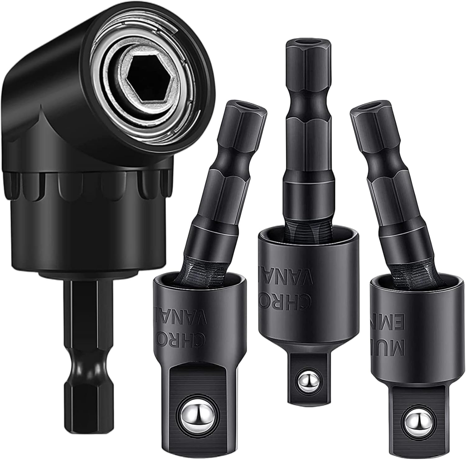 Amazon.com: 4-Piece Power Drill Sockets Adapter Sets,360°Rotatable 1/4 ...