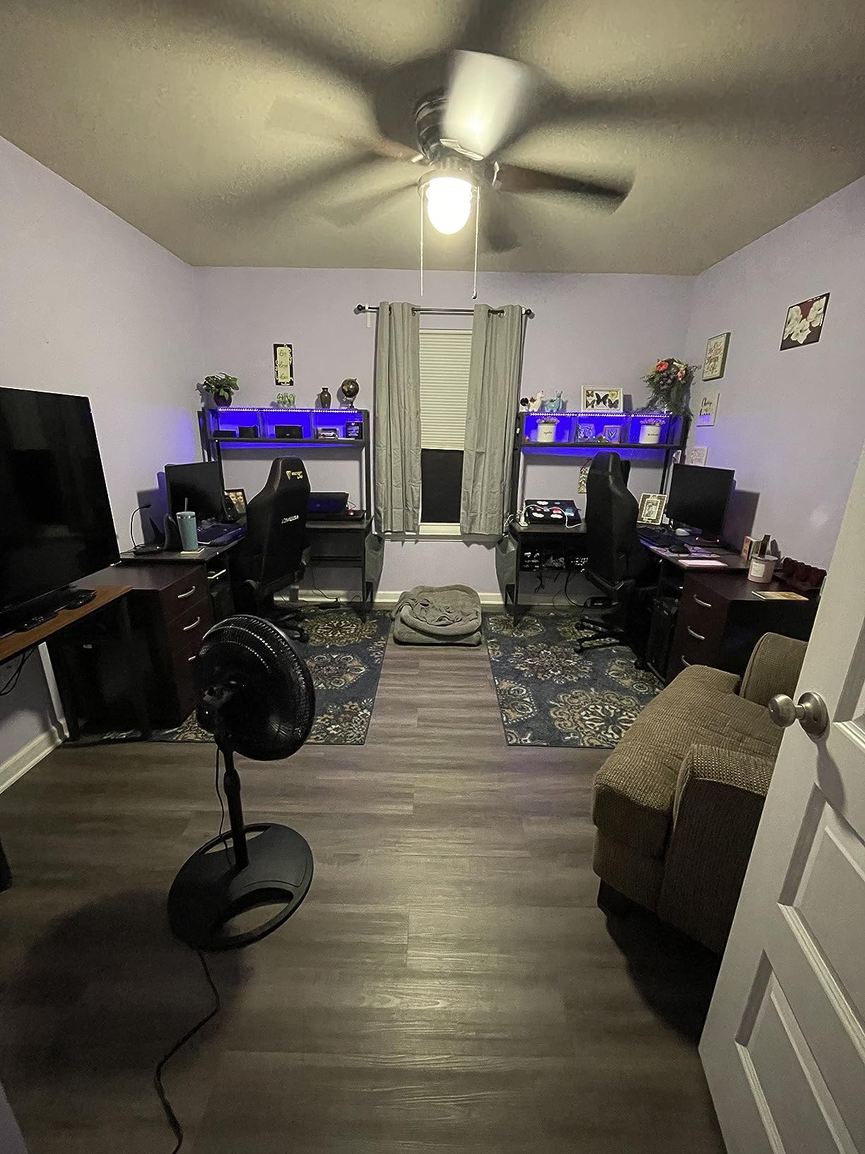 $37/mo - Finance Unikito L Shaped Computer Desk with LED Strip and ...