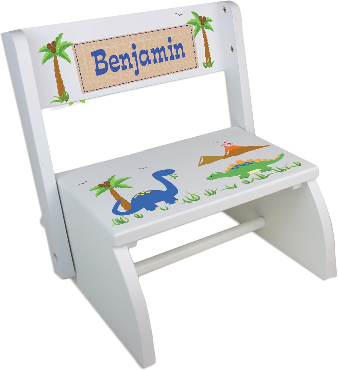 Amazon.com : My Bambino Personalized Dinosaur Step Stool Bench Seat : Baby