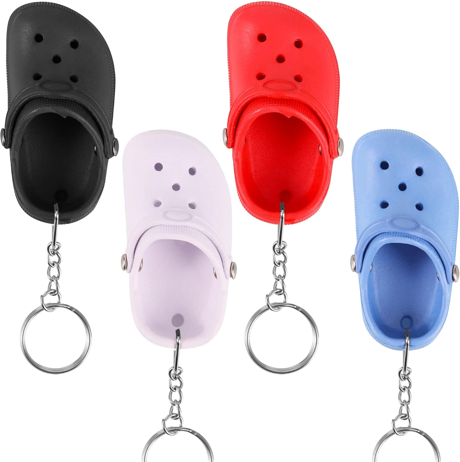 4Pcs Cute Shoes Style Keychain for Women - Mini Croc Keychain Funny ...