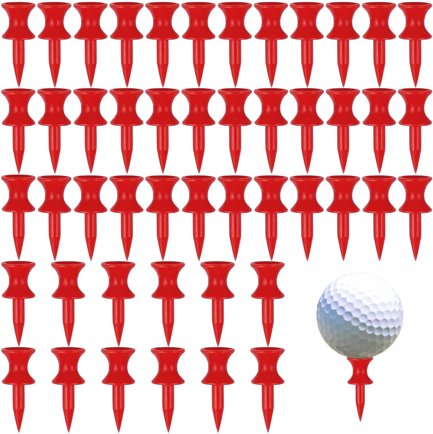 OTAIVE Golf Tees,31mm Golf Tees Plastic,Pack Of 120 Golf Tees Red Small ...