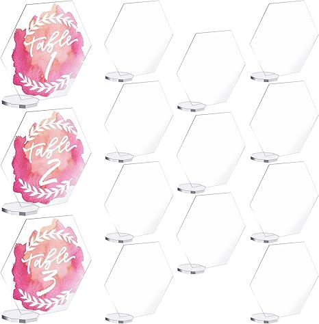 Amazon.com: 48 Pcs Clear Acrylic Place Cards with Holders Mini DIY ...