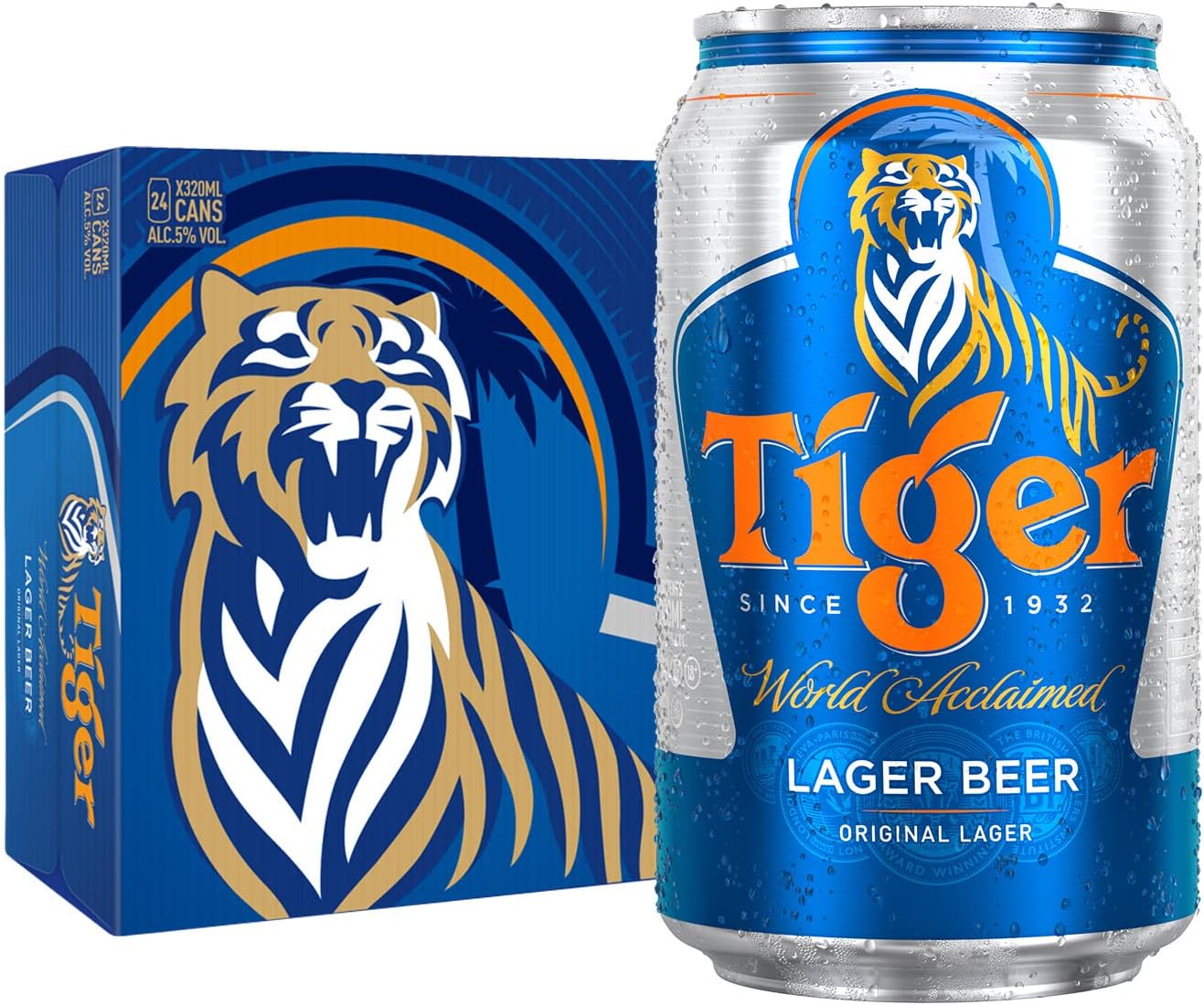 Tiger Lager Beer Can Carton, 24 x 320ml : Amazon.sg: Grocery