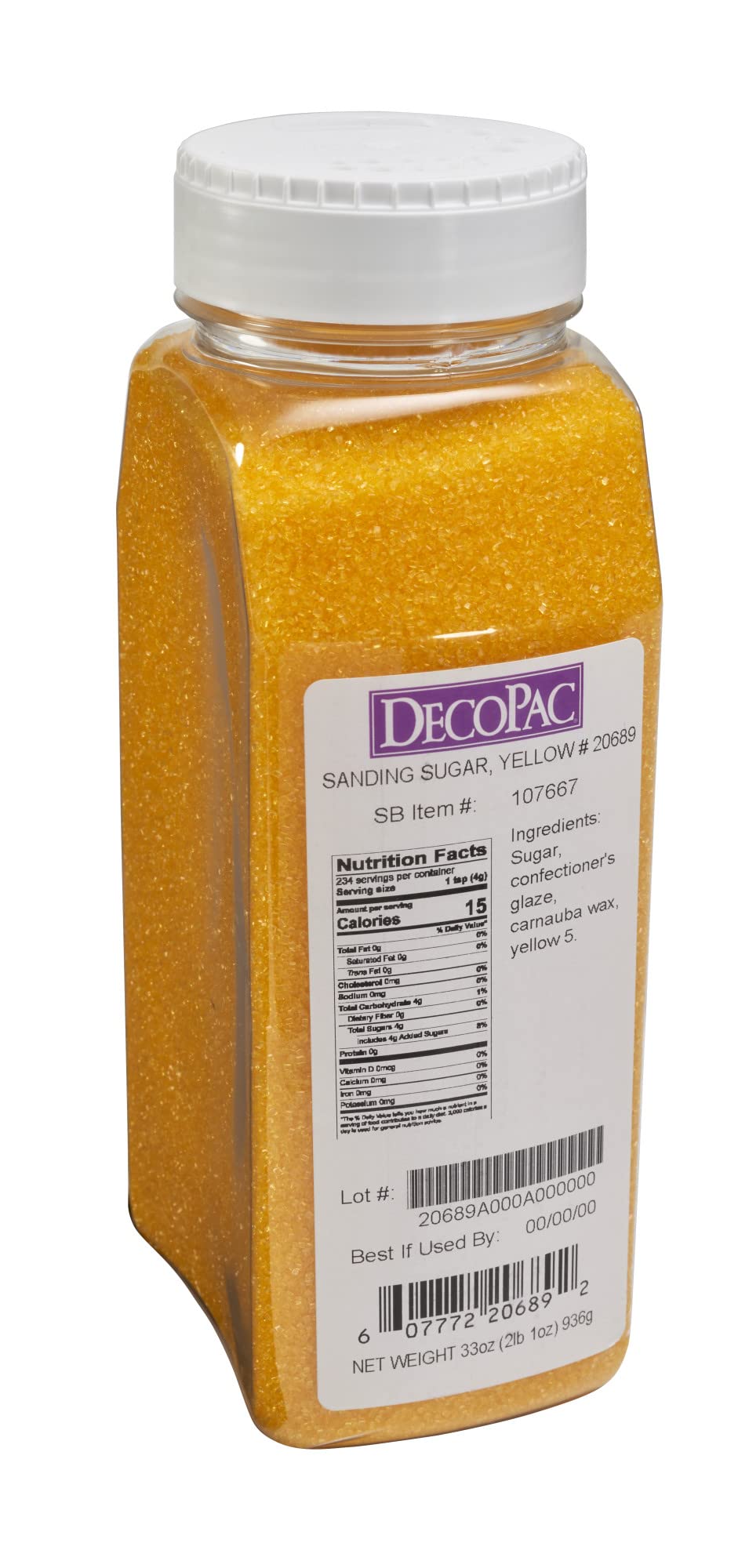 Snapklik.com : DecoPac Sanding Sugar, Yellow Edible Sugar Sprinkles ...