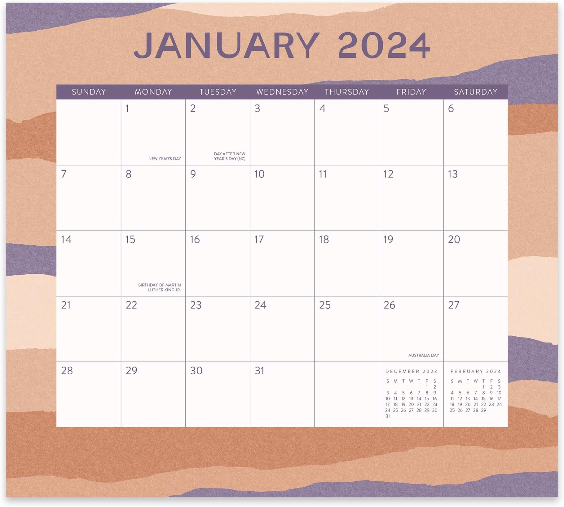 Amazon.com : Orange Circle Studio 2024 Magnetic Monthly Calendar Pad ...