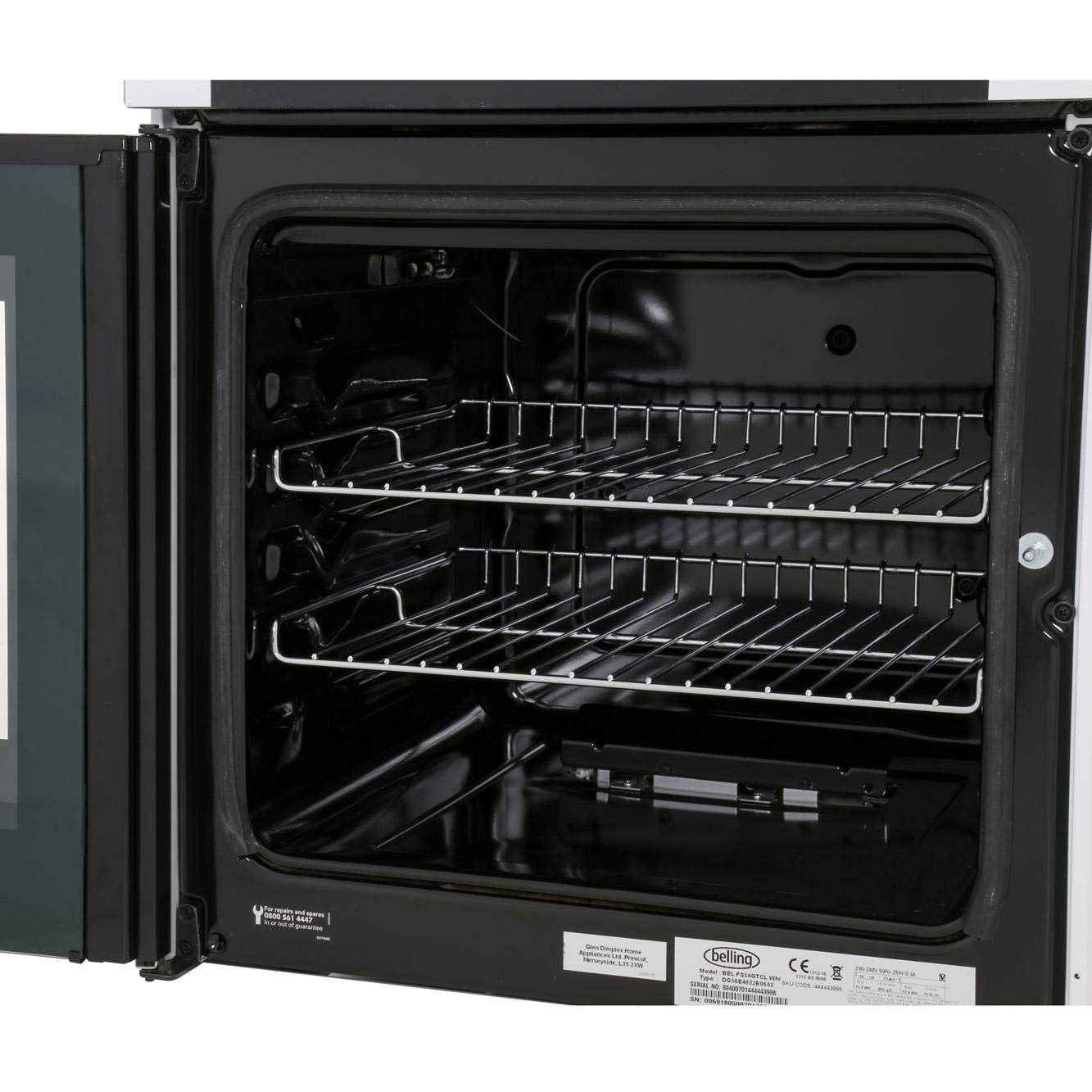 Buy Belling FS50GTCLW 500mm Twin Cavity Gas Cooker 4 x Burner Gas Hob ...