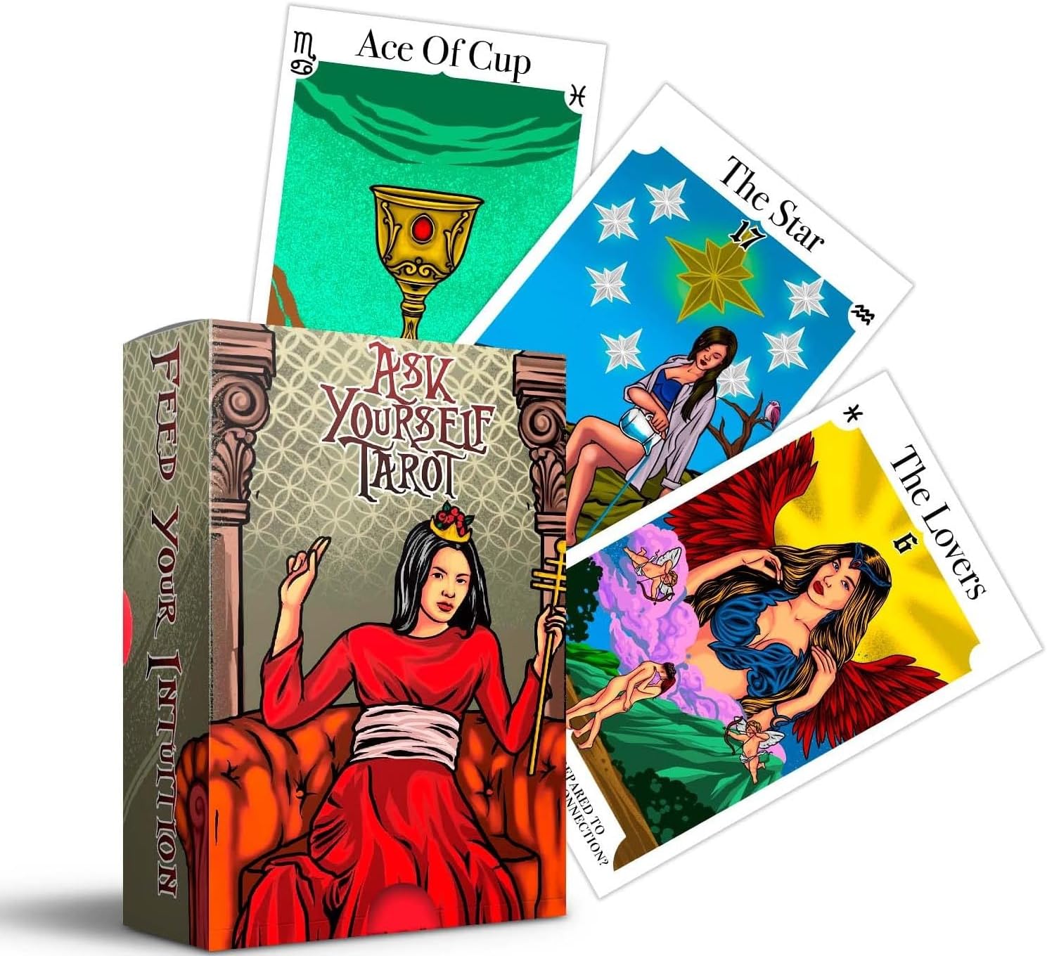 Amazon.com: Monica Luve Ask Yourself Tarot Cards – 78-Pcs Cards with ...