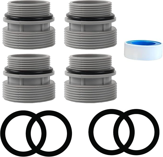 TonGass (4-Pack) 40mm to 1 1/2” Filter Hose Conversion Kit Above Ground ...
