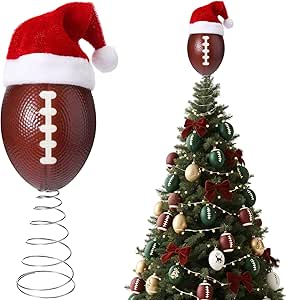Amazon.com: Soulchen 3.4 Inch Football Christmas Tree Topper Ornament ...