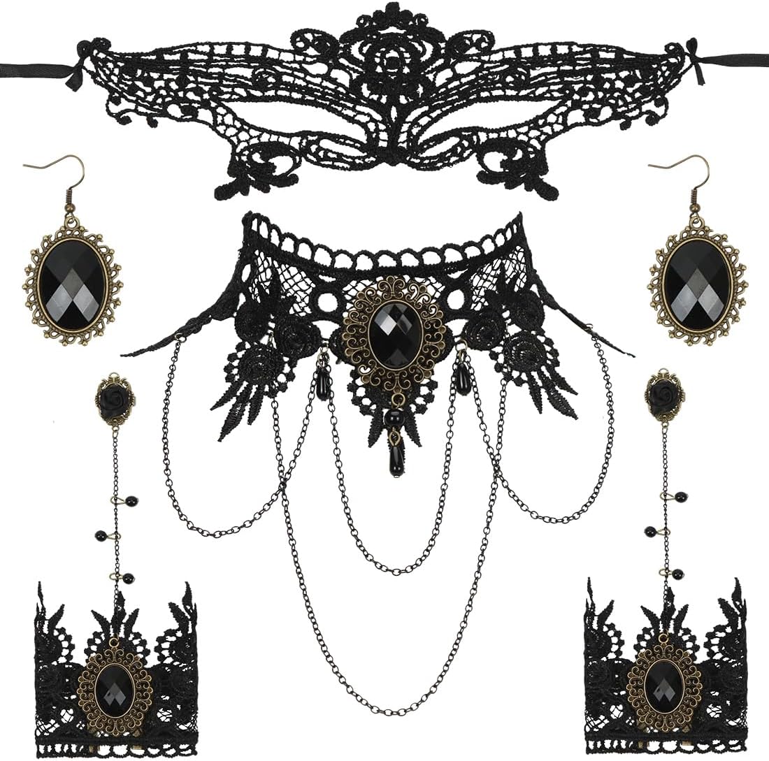 Daimay Gotisch Choker Halskette Armbänder Schmuck 3 PCS Halsband Ketten ...